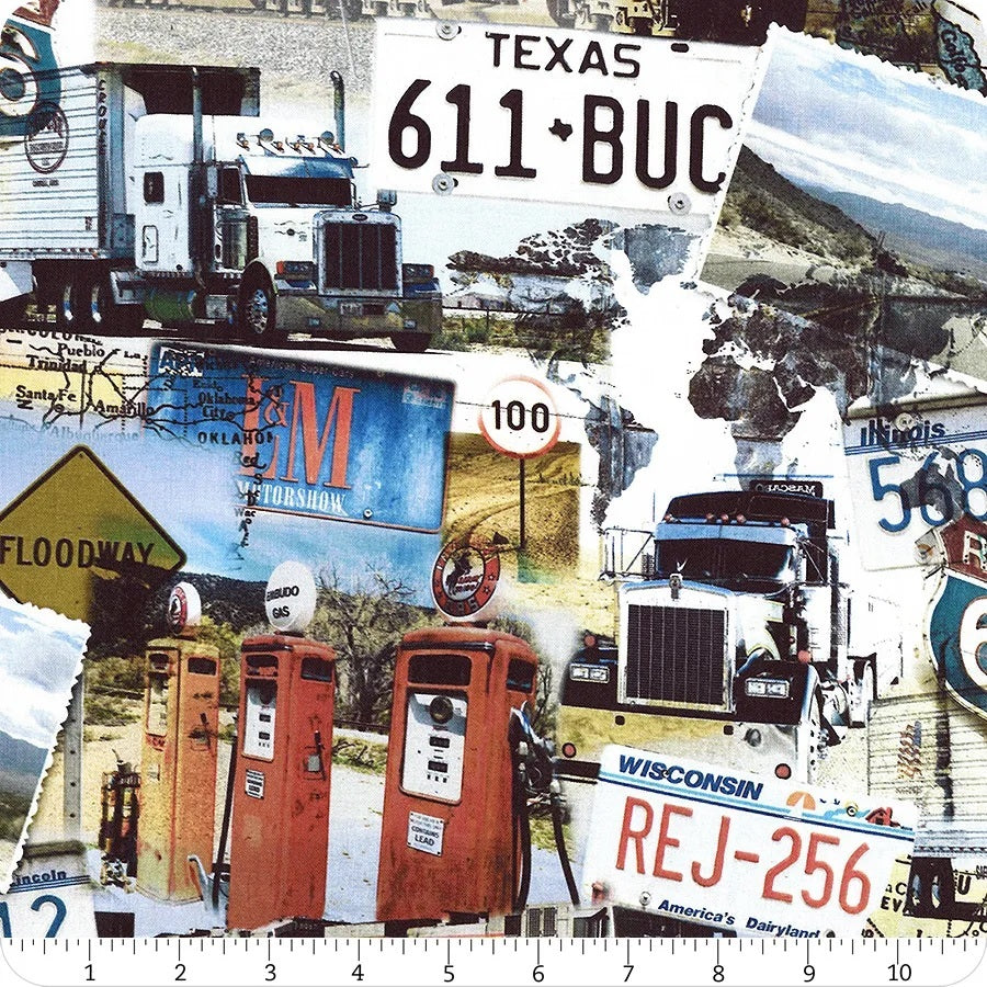 Route 66 Collage - CD1467-MUL – Tom's Sewing