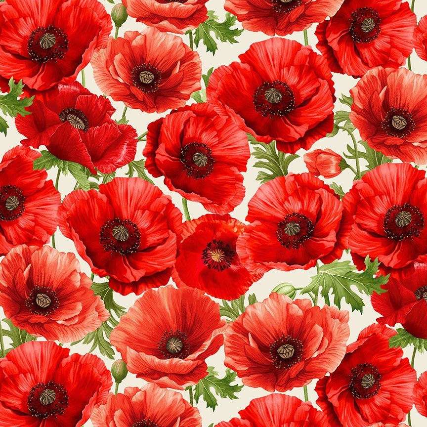 Poppy Pasion Large Poppy- CD3802-CRE – Tom's Sewing