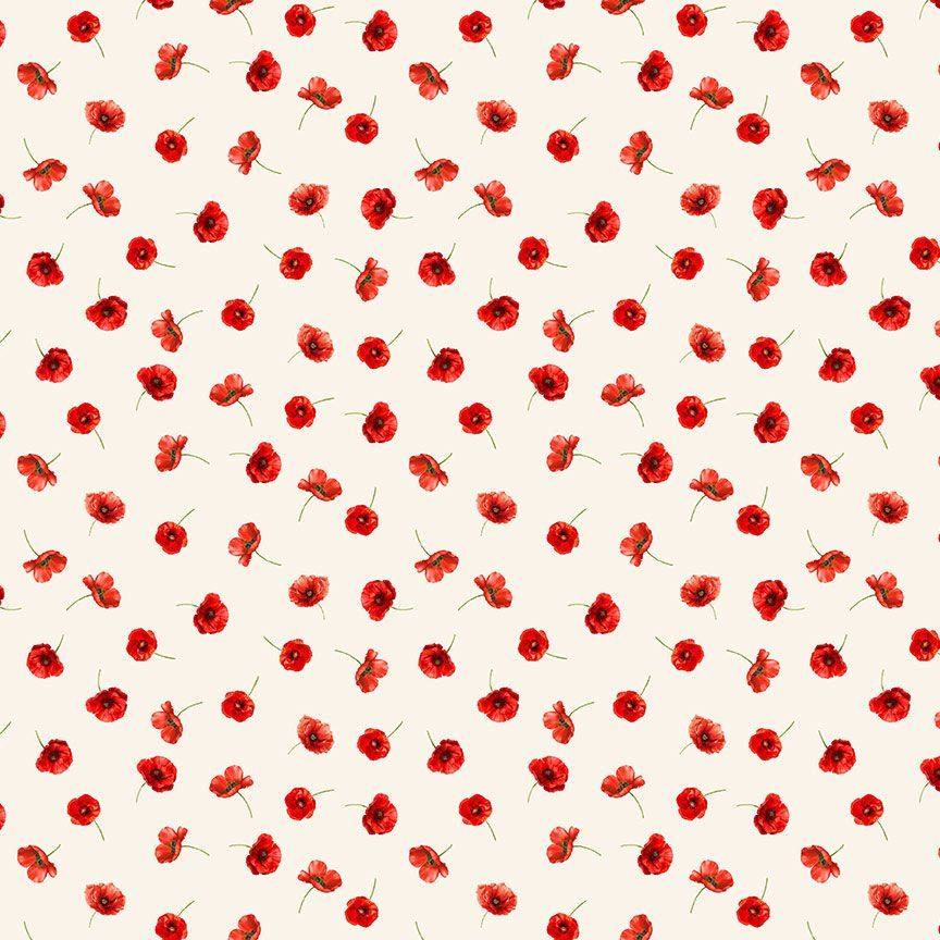 Poppy Pasion Tossed Poppies - CD3809-CRE – Tom's Sewing