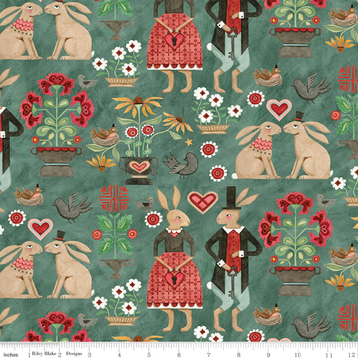 Hop Hop Hooray Main - RBC14270-Teal – Tom's Sewing