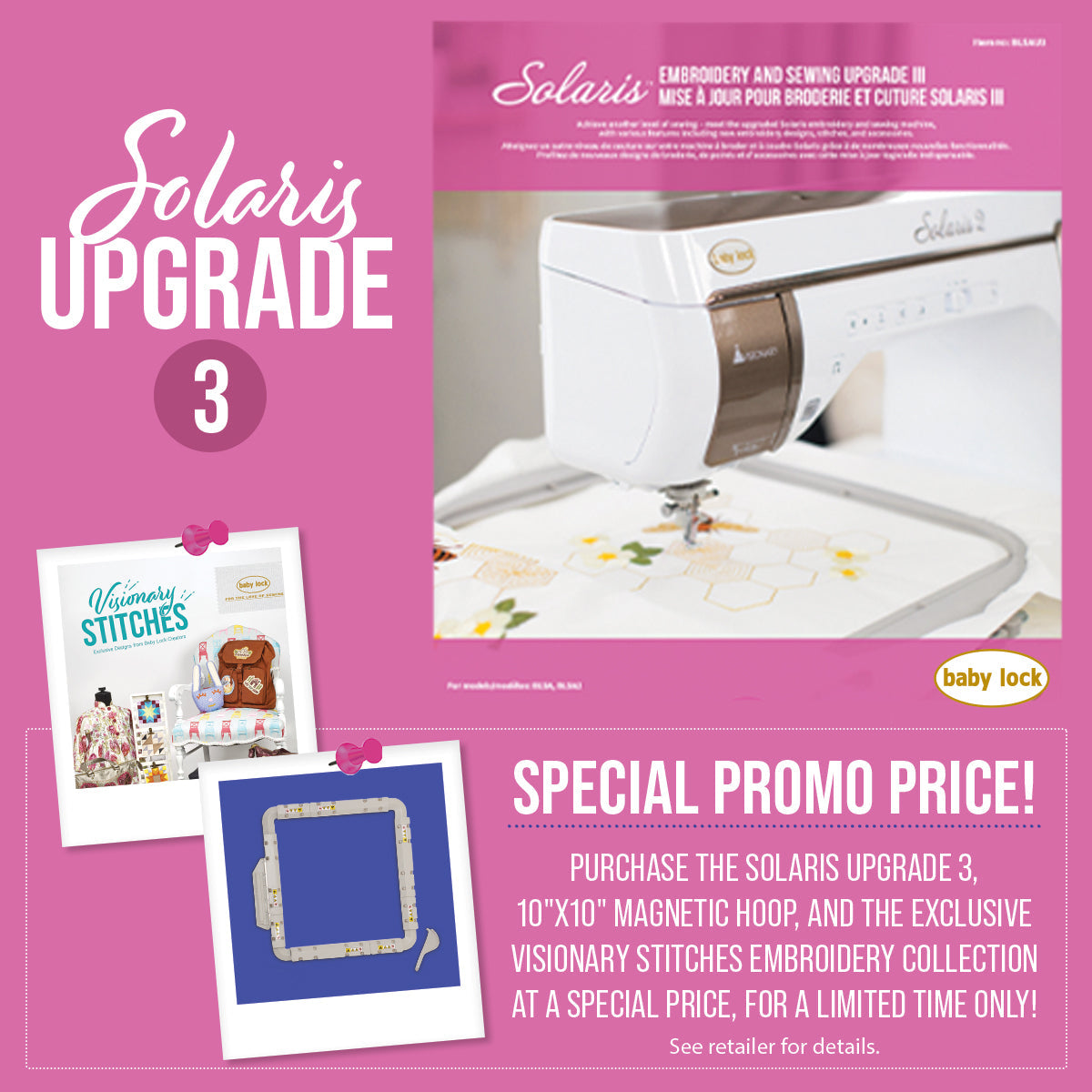 Baby Lock Solaris Ver 3 Upgrade Kit 2 - BLSAU2 – Tom's Sewing