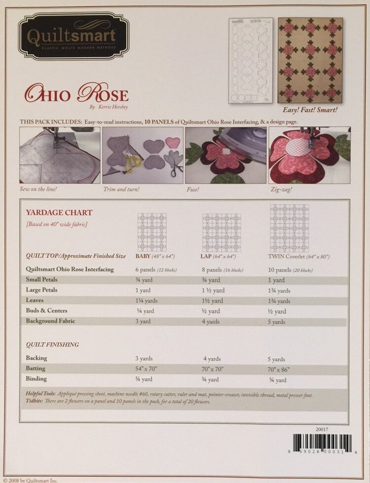 QuiltSmart Interfacing - Ohio Rose - QS4017 – Tom's Sewing